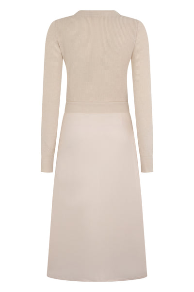Peserico Long sand-colored dress with minimal and versatile design ...